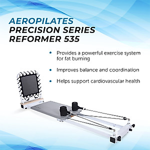 AeroPilates Precision Series Reformer 535 - Pilates Reformer Workout Machine for Home Gym - Up to 350 lbs Weight Capacity