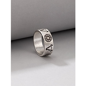 rings for women Cattle & Flower Detail Ring