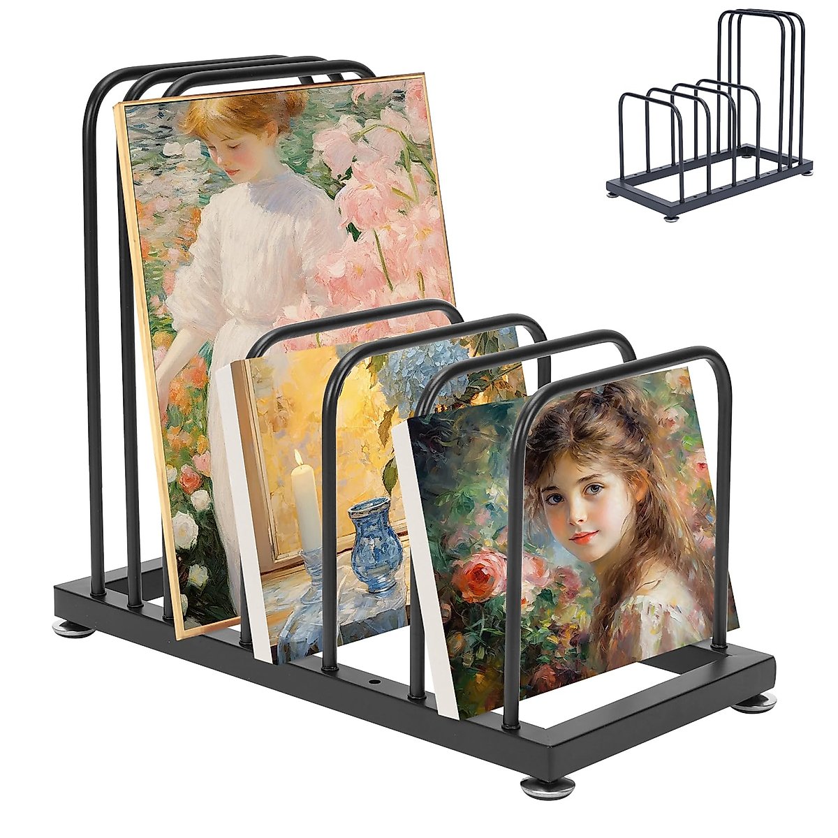 lukar Tabletop Art Rack, Art Storage Rack, Canvas Rack Art Storage Small Art Drying Rack Metal Storage Stand for Canvas Frame Drawing Board, Prints, Panel Artwork 13.77" H