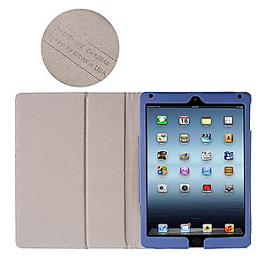 RUBAN Case for iPad 9.7 Inch 2018/2017/iPad Air 2/iPad Air 1 - [Corner Protection] - [Scratch-Resistant] Premium PU Leather Folio Smart Stand Cover w/Auto Sleep/Wake, Navy Blue