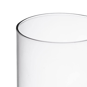 CYS EXCEL D-4" H-6" Glass Open Ended Hurricane Candleholder Bottomless Cylinder Sleeve Clear Chimney Shade Tube Cover, 1 Piece