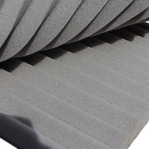 FOUCARSI 24 Pack Acoustic Foam Panels,Studio Soundproofing Foam, 1" X 12" X 12", Studio Foam Wedges,Sound Proof Padding (Black+Grey)