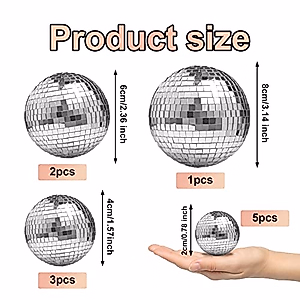 Newmemo 11pcs Disco Ball Cake Decoration Mirror Cake Topper 70's Disco Disco Ball Table Decorations Disco Ball Centerpiece Decor Dance Birthday 70s Theme Party