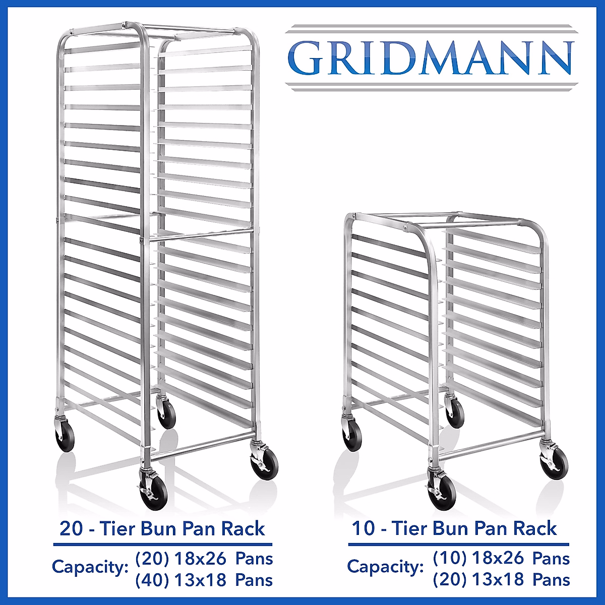 GRIDMANN Commercial Bun Pan Bakery Rack - 10 Sheet
