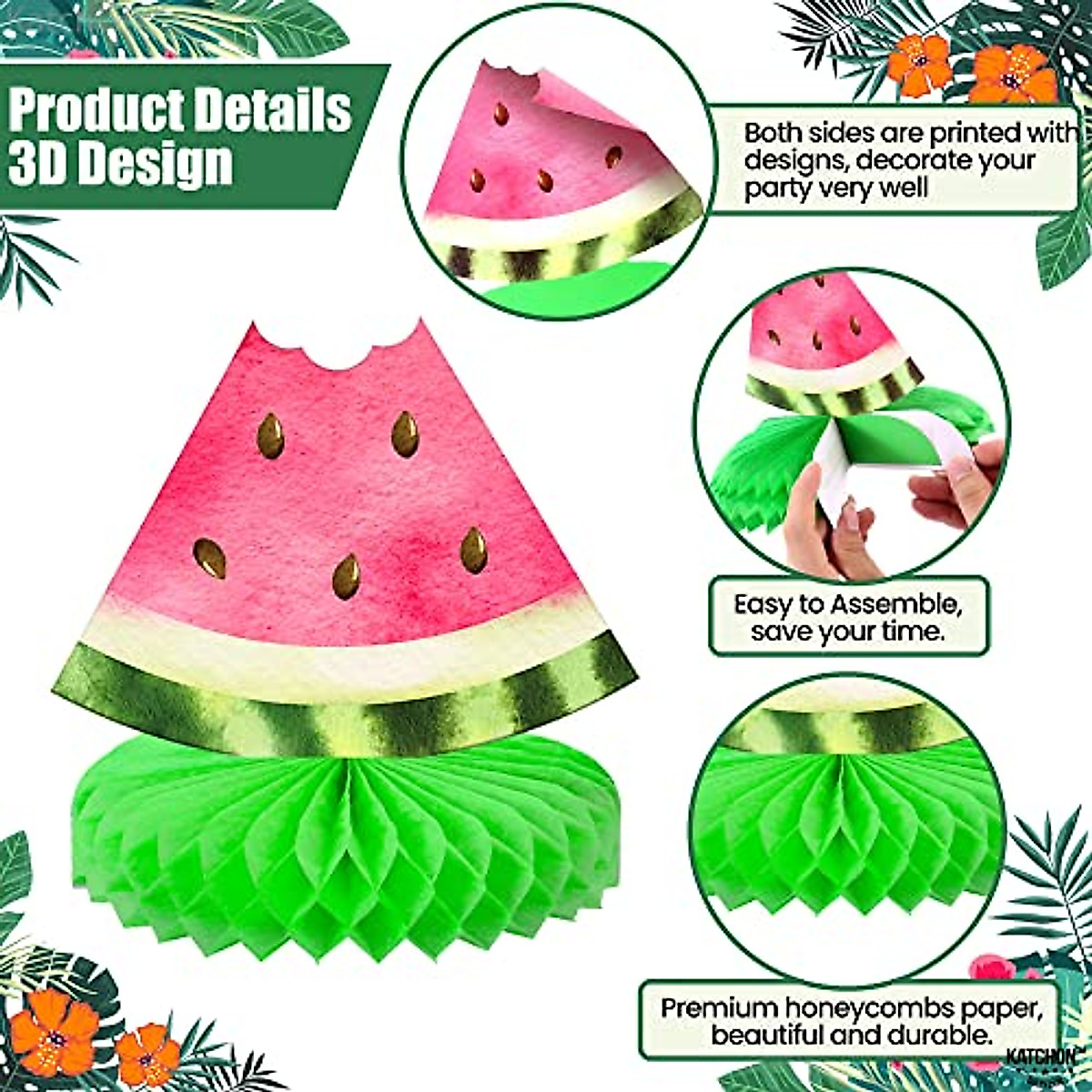 KatchOn, One In A Melon Centerpieces for Tables - 9 Pieces | One In A Melon Party Decorations 1st Birthday, Watermelon Birthday Decorations | Watermelon Party Decorations, Watermelon Table Decorations