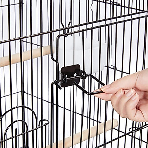 Topeakmart Play Open Top Standing Bird Cage with Removable Stand Wheels Black