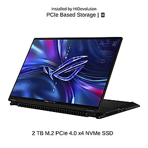 HIDevolution ASUS ROG Flow X16 GV601VI 16" WQXGA 240Hz Touch, 2.6 GHz i9-13900H, RTX 4070, 32 GB DDR5 RAM, 2 TB PCIe SSD, Windows 11 Pro