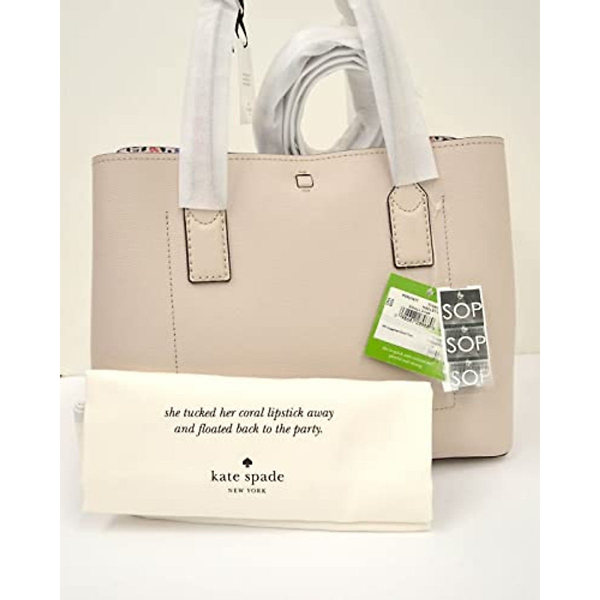 Designer Kate New York Women's Hadley Road Small Dina Top Handle Handbag Tote in Tusk Light Cream light Beige