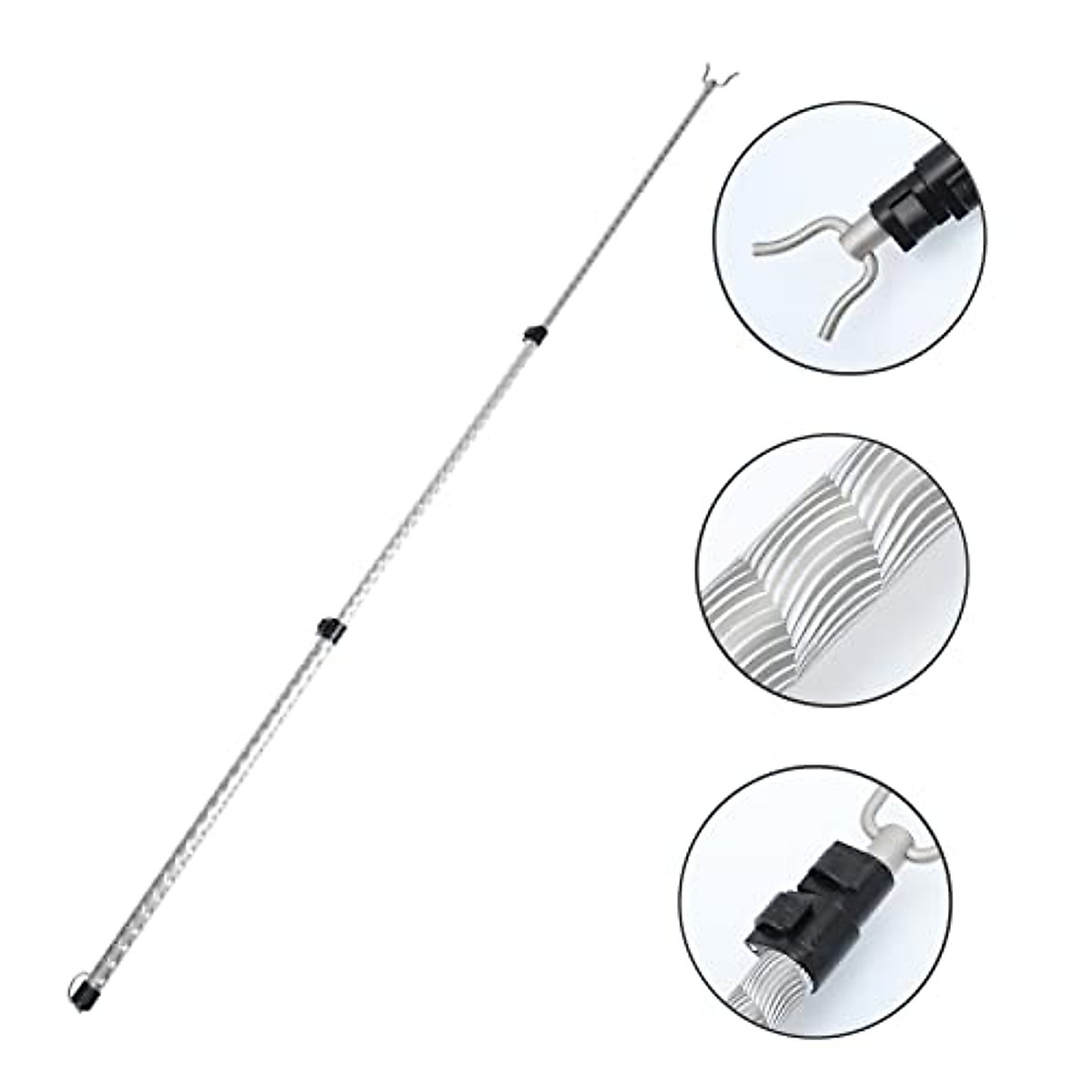 CAXUSD Clothes Pole Adjustable Curtain Rods Outdoor Clothesline Heavy Duty Tension Rod Home Clothesline Rod Hanger Reach Pole Curtain Pull Alloy Silver Simple Pole for Clothes Light Shot