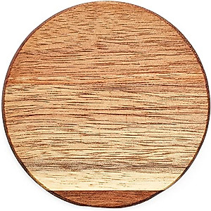 8 Pack Vintage Wooden Coasters for Drinks, Glasses, Tabletops, Dark Brown (4 in)