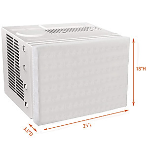 Bekith Indoor Air Conditioner Cover, AC Cover Inside Window AC Unit Cover, Double Insulation Defender with Elastic Strap, White (25” x 18” x 3.5”)