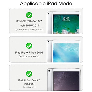 BRAECNstock for iPad Case 9.7 inch iPad 6th Gen 2018/5th Gen 2017/iPad Air 2/Pro,Shockproof Cover with Kickstand&Screen Protector,Kids Case with Pen Holder/360°Rotate Stand+Hand Strap-Midnight Green