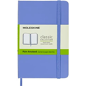 Moleskine Classic Notebook, Hard Cover, Pocket (3.5" x 5.5") Plain/Blank, Hydrangea Blue, 192 Pages