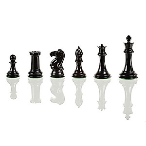 4X Quadruple Weighted Chess Pieces Only by Chess Geeks - Tournament Classic Staunton - Super Heavy Weighted Pieces - 32 Pieces + 2 Extra Queens - Weight 3.7lb - King 4.2" Tall - Best Chess Set Ever
