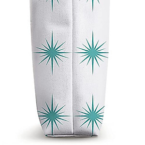 Turquoise Blue Starburst Pattern Mid-century Modern Tote Bag