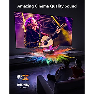 AWOL VISION LTV-3500 80”-150" 4K 3D Laser TV, 3500 ANSI Lumen Ultra Short Throw Triple Laser Projector Without Color Wheel, HDR10+ Dolby Atmos Home Theatre UST Projector(Fire TV Stick 4K Max included)