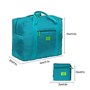 Travel Duffel Bag Lightweight Foldable Travel Bag for Women and Men Waterproof Tote Carry On Luggage Bag Weekender Overnight Bag (Green)