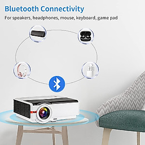 [Big Sale $200]9000LM Smart 1080P Outdoor Movie Projector, Full HD WiFi Bluetooth Projector with HiFi Speaker/Android OS, 200" Home Theater Projector Wireless Mirroring/HDMI/USB for Phone/TV Stick/DVD