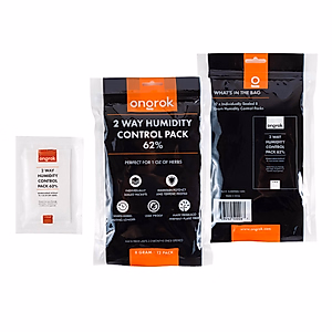 12 Pack of 2 Way Humidity Control Packs, Size 8, 62% RH by ONGROK, Each Pack for up to 1 oz
