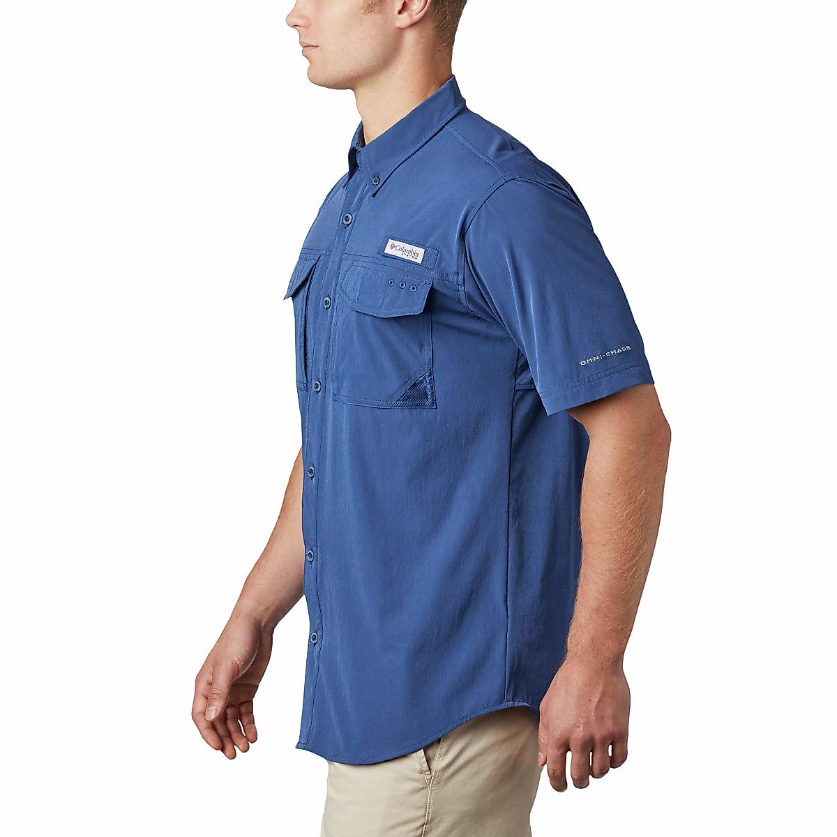 Columbia Men's Standard Permit Woven Short Sleeve Shirt, Carbon, Large