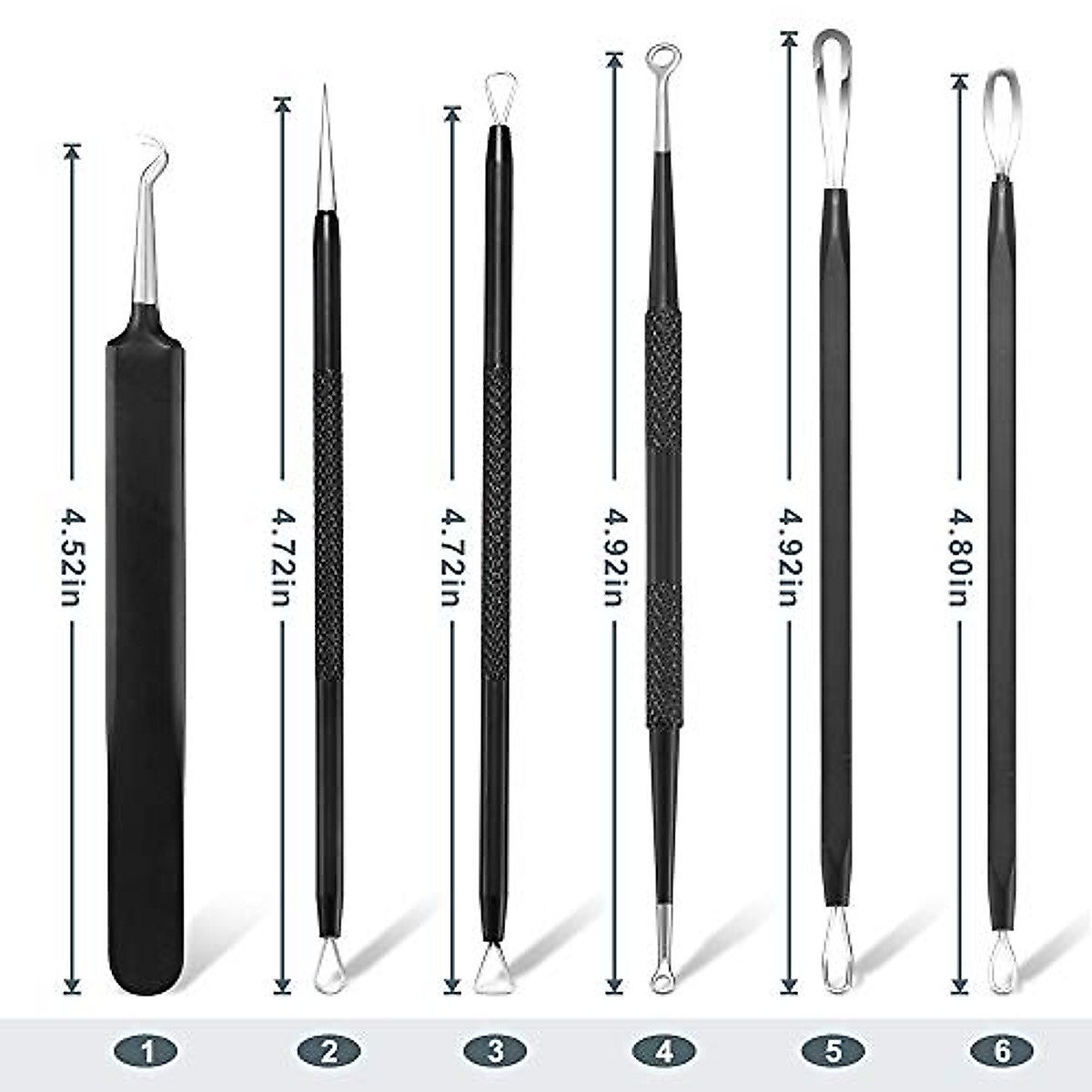 Blackhead Remover Pimple Popper Tool Kit - (6 Piece Kit) - Professional Stainless Pimples Comedone Extractor Removal Tool