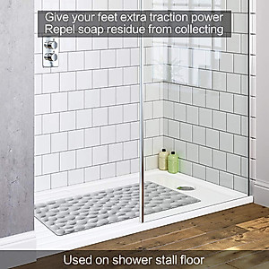 Non-Slip Bathtub Mat OTHWAY Soft Rubber Bathroom Bathmat with Strong Suction Cups (Grey)