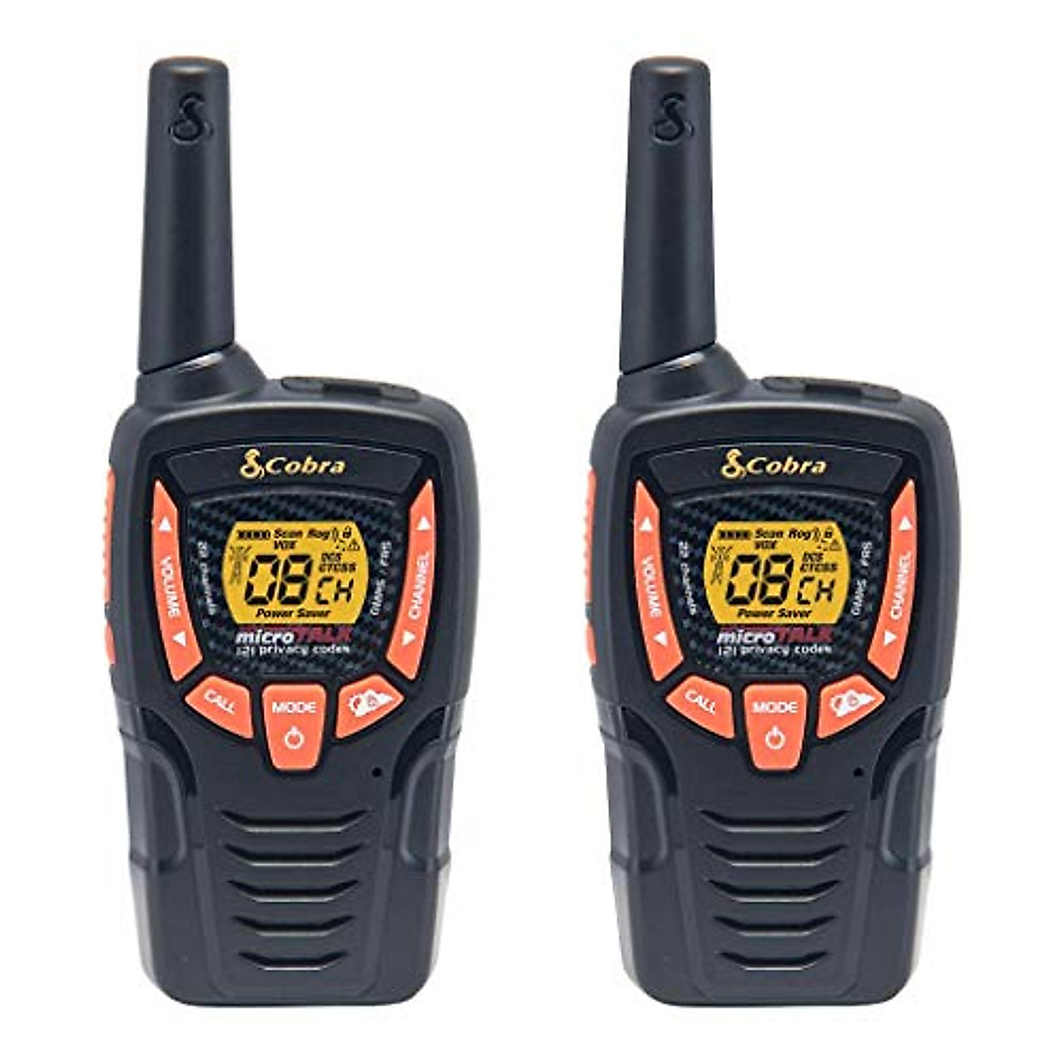 Cobra ACXT390 Walkie Talkies for Adults - Rechargeable, Lightweight, 22 Channels, 23-Mile Range Two-Way Radios with VOX (2-Pack)