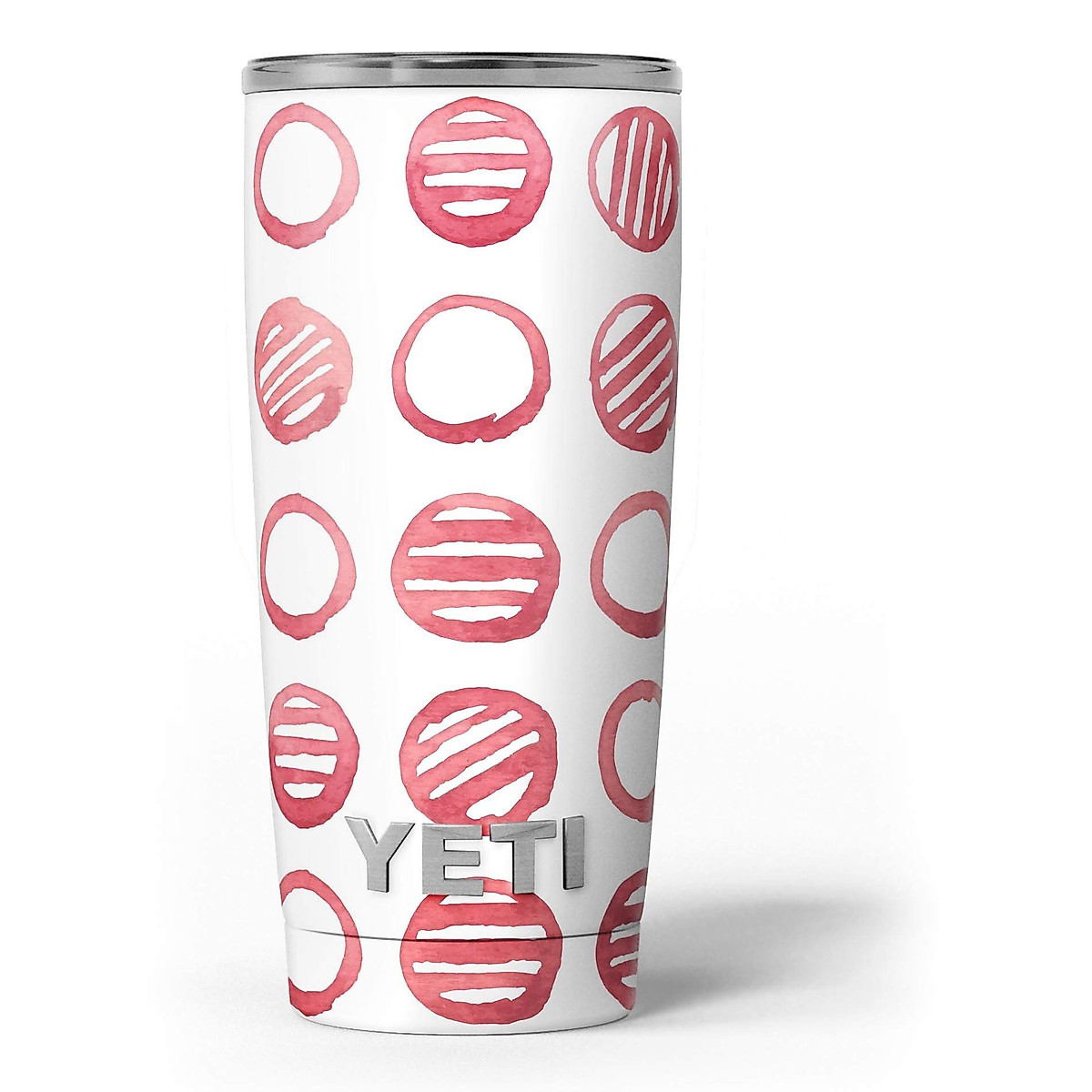 Design Skinz Red Striped Polka Dots - Skin Decal Vinyl Wrap Kit Compatible with The Yeti Rambler Cooler Tumbler Cups