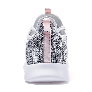 ALEADER Women's Energycloud Slip On Walking Shoes Pure Running Shoes for Gym Workout Treadmill Running Errands White Gray Size 8.5 US