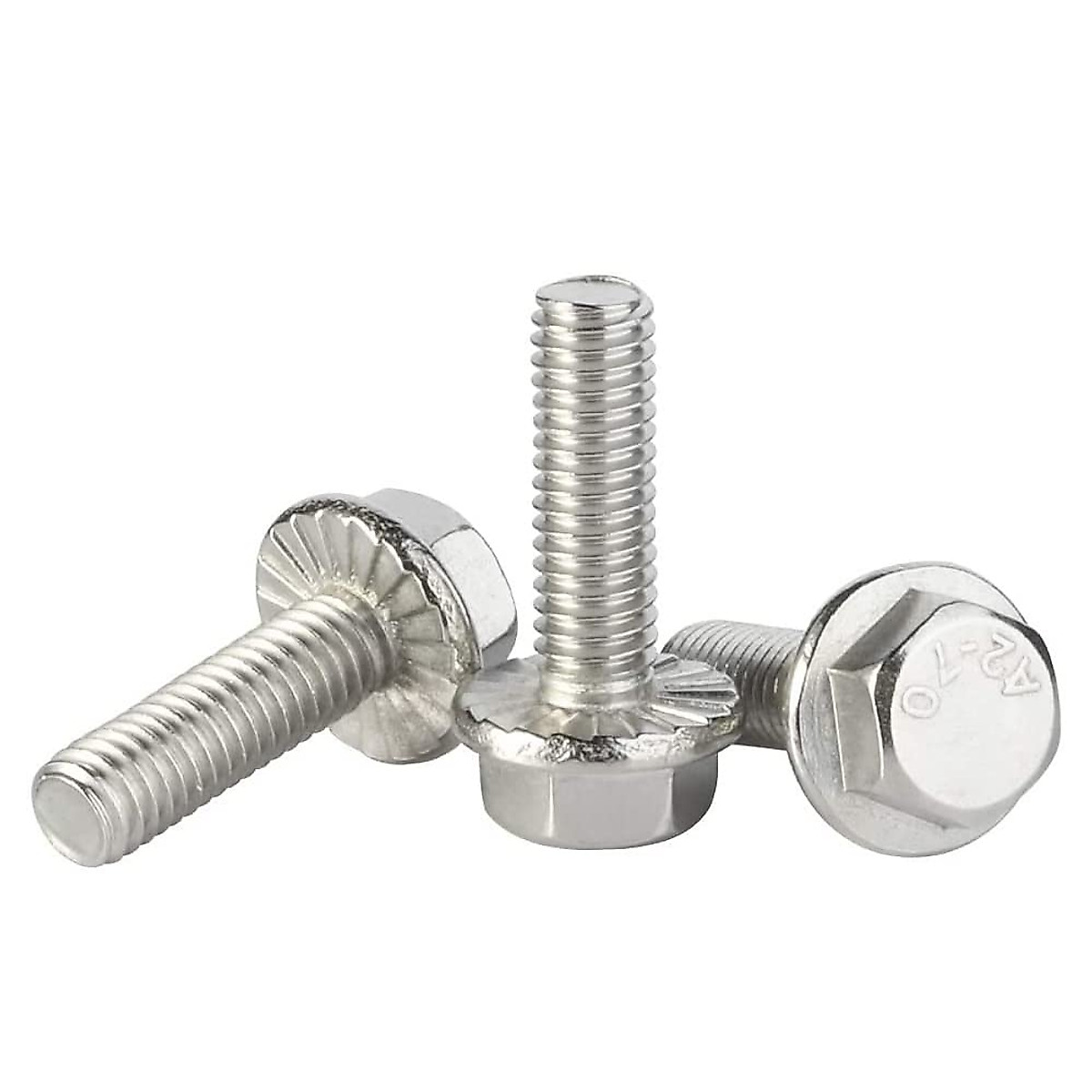 M6 x 12mm Flanged Hex Head Bolts Flange Hexagon Screws, Stainless Steel A2, DIN 6921, 25 PCS