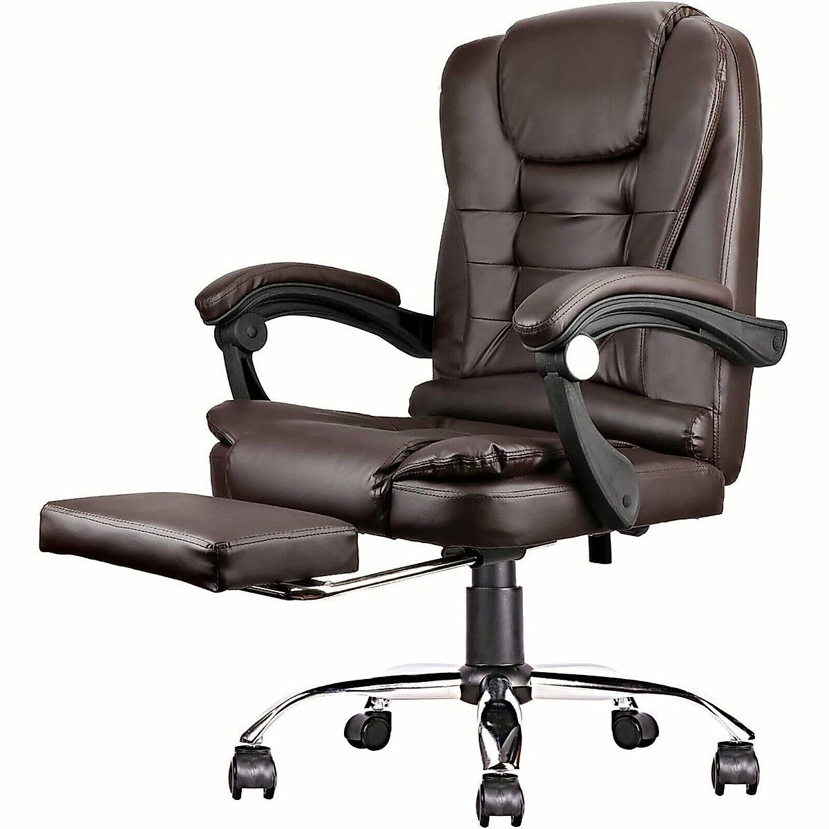 Adjustable Office Chair Swivel Ergonomic Executive Computer Task Desk Seat Chairs Ergonomic Office Chair Leather Executive Chair Computer Chair High Back Lumbar Support Wheels Swivel