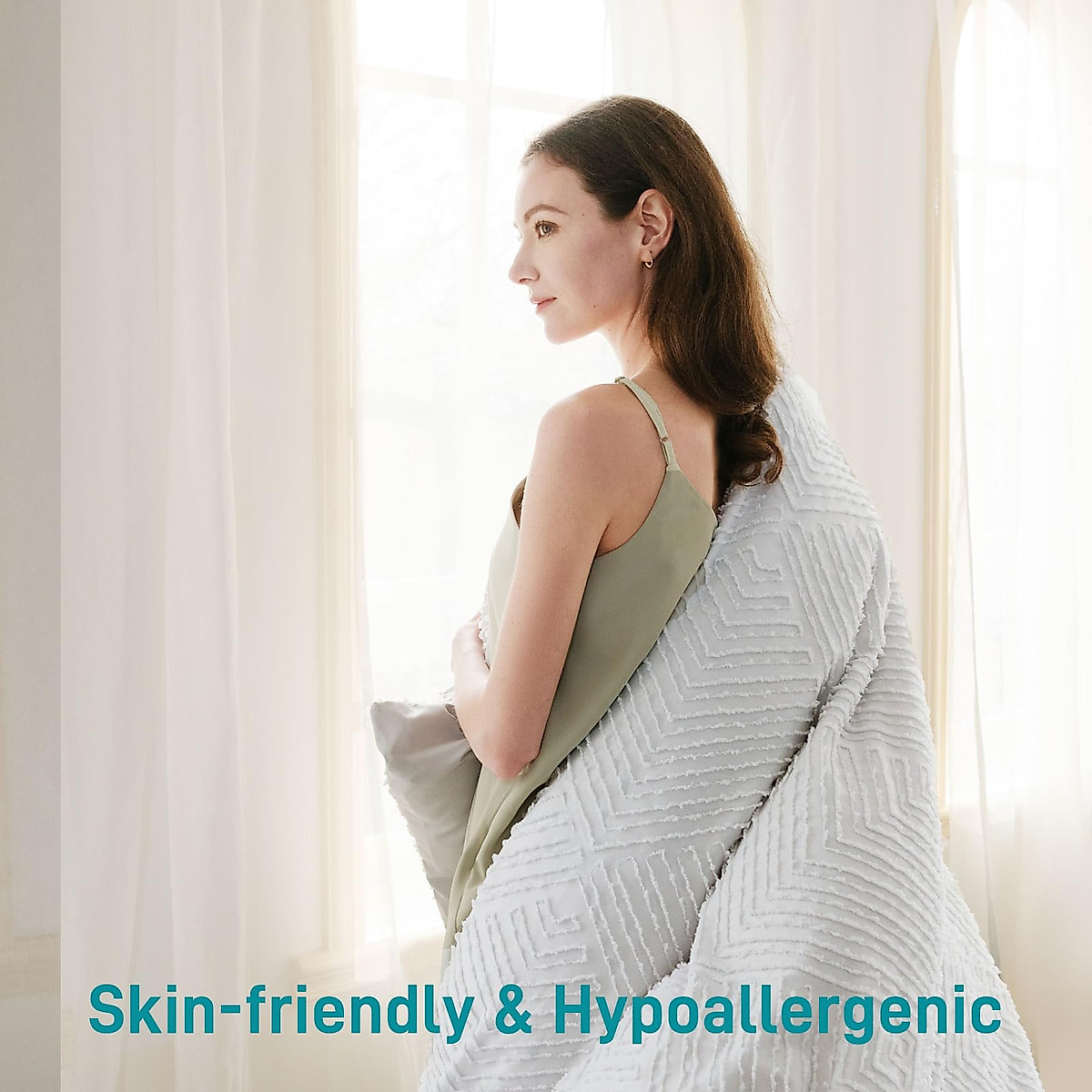 Breathable & Soft King Duvet Cover Set with Zipper-Grey Striped Textured 3 Pieces Bed Comforter Cover Set-Lightweight Tufted Set with 2 Pillow Shams