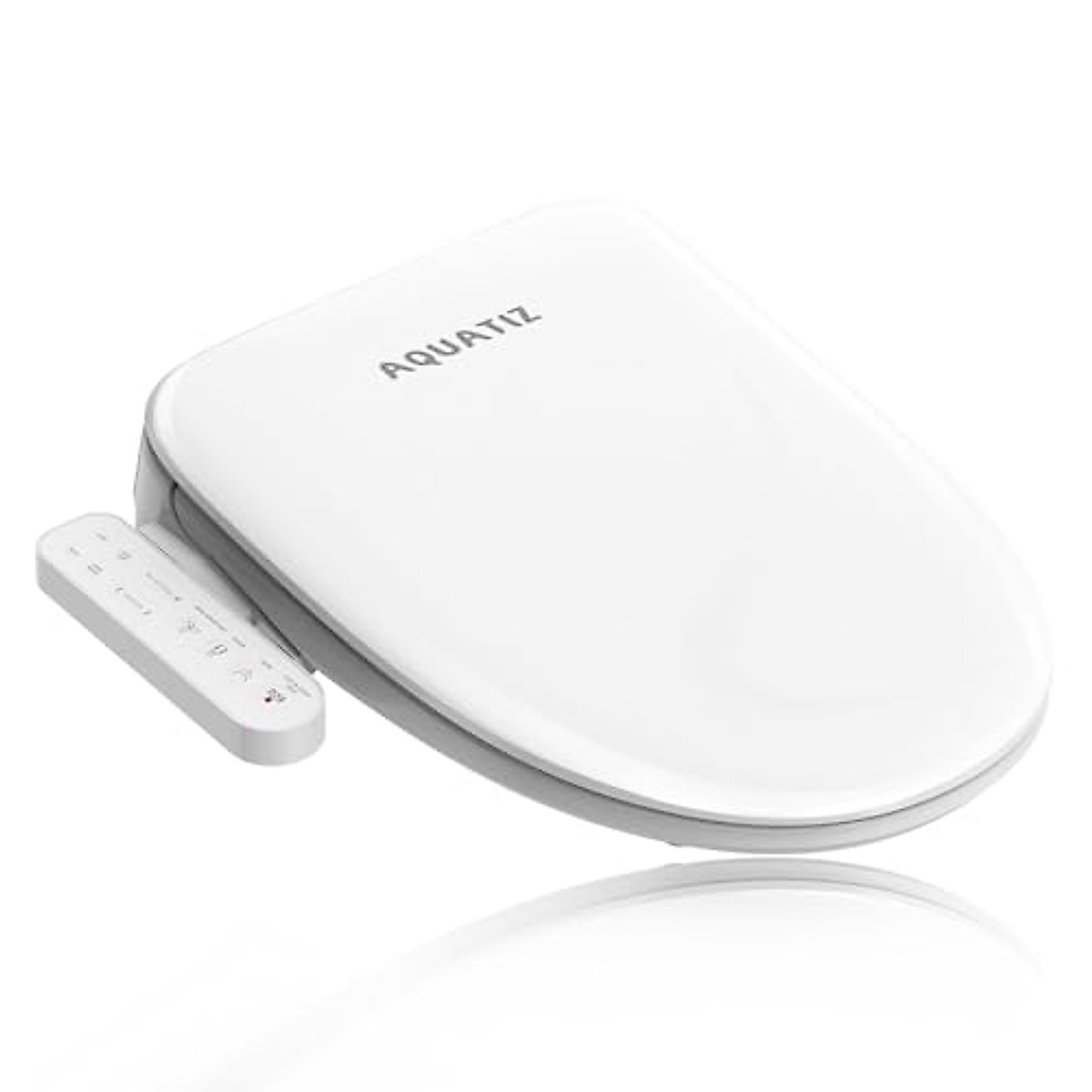 Aquatiz Elongated Smart Toilet Seat, Electronic Heated Toilet Seat, Self-Cleaning Nozzle, Temperature Controlled Wash, Air Dryer, Deodorizer, LED Light, Multi-mode Wash, (Panel Control)