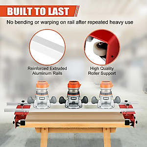 Howaoo Router Sled, Portable and Easy to Adjust Slab Flattening Jig, 60 inches Router Sled for Flattening Slabs, Trimming Planing Machine for Wood Flattening, Home DIY