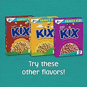 Berry Berry Kix Whole Grain Breakfast Cereal, Crispy Corn Cereal, Family Size, 18 oz