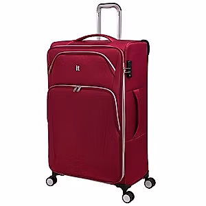 it luggage Expectant 32" Softside Checked 8 Wheel Expandable Spinner, Red