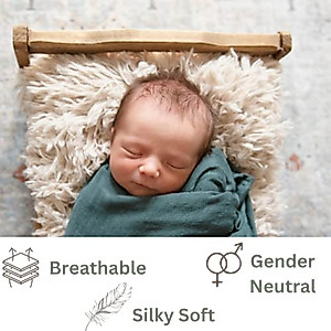 Fern & Avery Swaddle Blankets - Organic Cotton and Bamboo Baby Blankets - Gender Neutral Muslin Swaddles for Baby Boy or Baby Girl - Newborn Essential Receiving Blankets - Swaddle Set of 3 - Forest