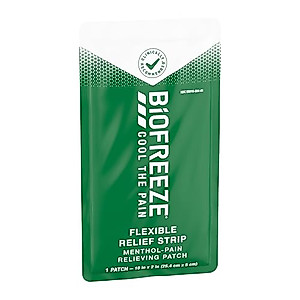 Biofreeze Pain Relief Flexible Strips Pre-Cut, 4Ct. Pain Relief for Sore Muscles, Arthritis, Backaches, Sore Joints, Sprains, Strains, and Bruises (Packaging May Vary)