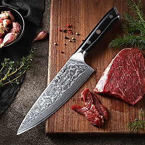 Chef Knife 8 Inch - Classic Damascus Pattern Professional Chef's Knives Japanese VG-10 Steel Kitchen Knives