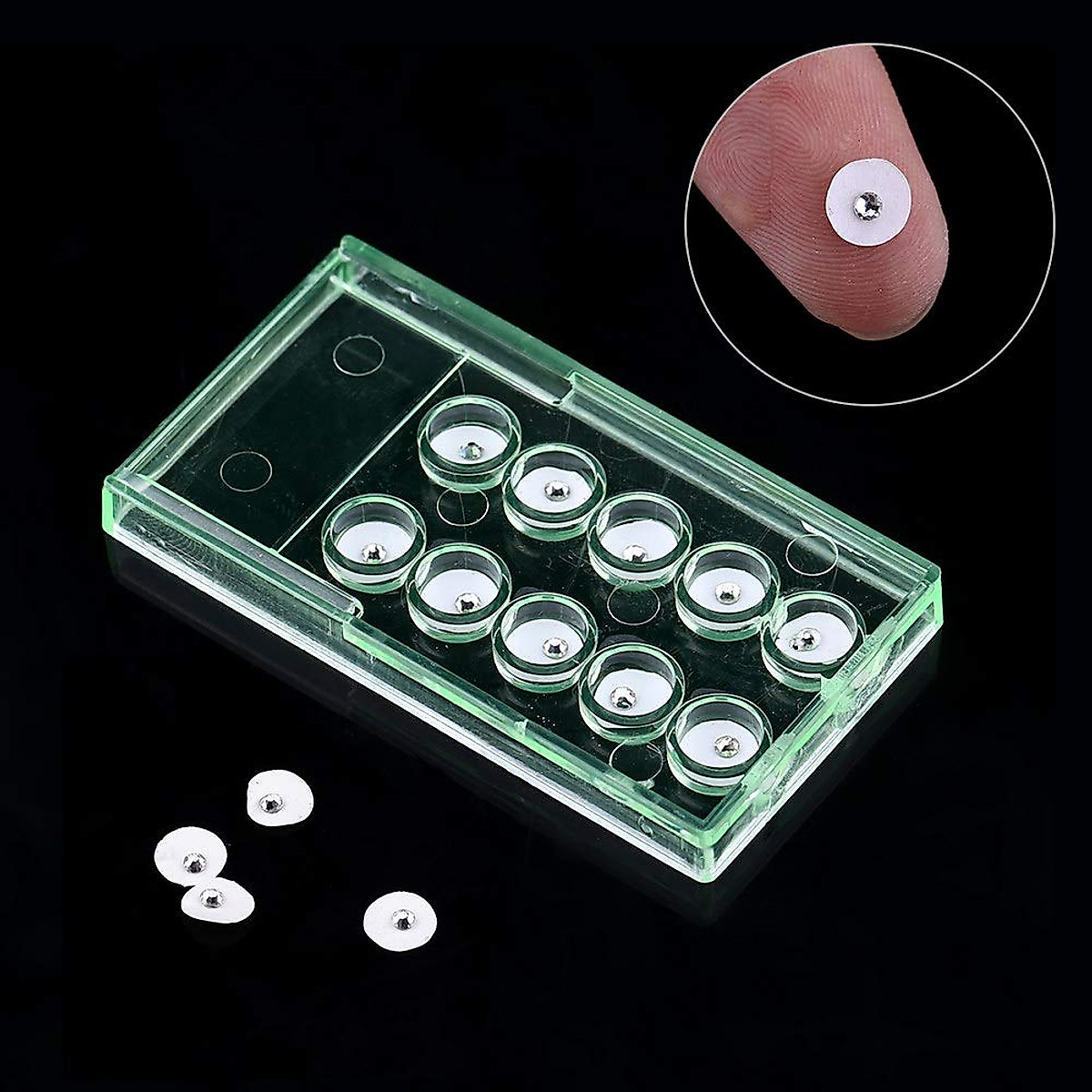 Tooth Ornaments, 10pcs 2mm Dental Crystal Tooth Ornaments Tooth Gems Teeth Jewelry Gem Decoration White with Box