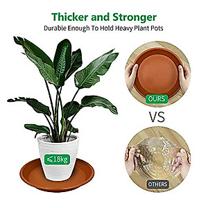 Jantens Plant Saucers - 4 Pack of 12 inch - Durable Thicker Plastic Plant Tray Flower Pot Saucers for Outdoors Indoors Flower Pots and Planters, Terracotta