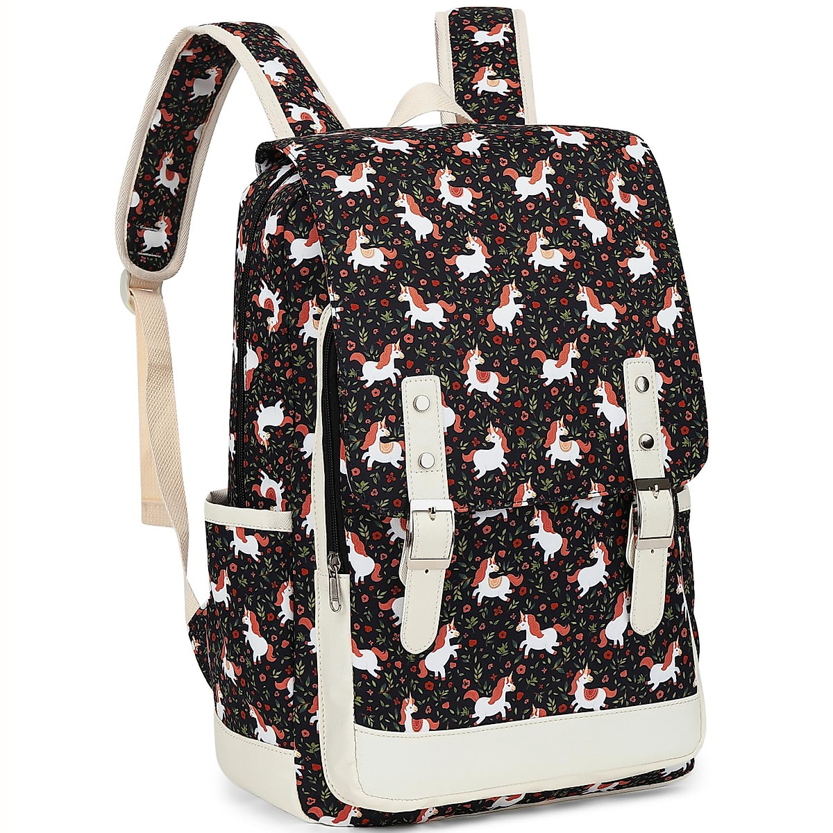 Leaper Cute Unicorn School Backpack for Kids Girls Laptop Daypack Shoulder Bag Satchel Black