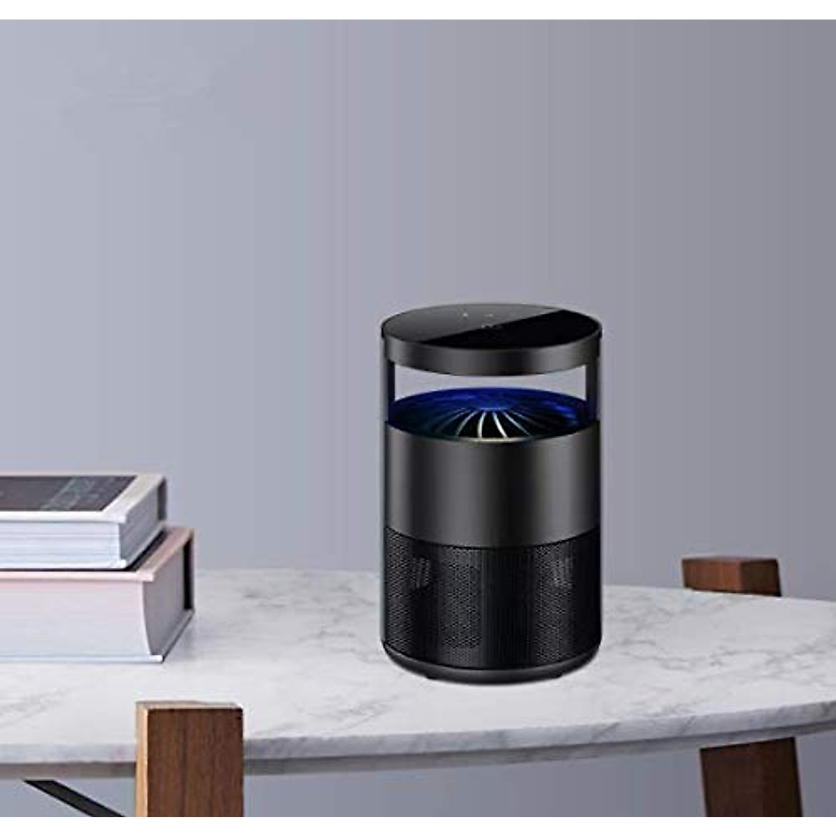 Indoor Insect Trap - Catcher & Killer for Gnat, Mosquito, Fruit Flies - Catch Insects Indoors with Suction and Light - Non-Zapper (Black)