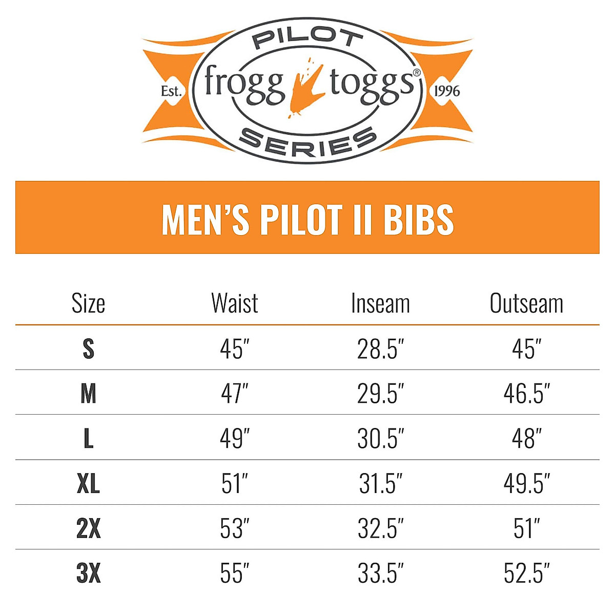 FROGG TOGGS Men's Pilot II Guide Waterproof Breathable Rain Bib, Large, Dust Blue/Slate