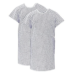 RUVANTI 2 Pack Hospital Gowns for Women/Men - Medical Patient Gowns for Elderly Women - Plus Size Gowns for Home Care - Labor and Delivery/Nursing - Comfortably Fits Sizes up to 2XL