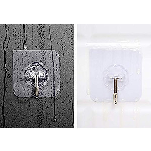 Transparent and Waterproof Adhesive Hooks - Pack of 15