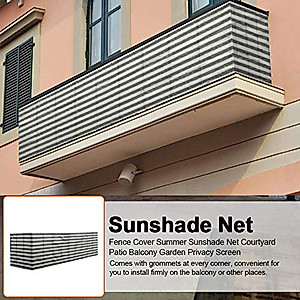 Ohstgp 3 x 16.5 Feet Privacy Screen Fence Netting Balcony Deck Privacy Screen with Grommets & Cable Ties,Garden Windscreen Mesh Shade Sail Net Barrier