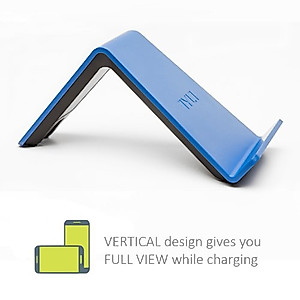 TYLT VU Qi Wireless Phone Charging Pad (Blue, 3 Coil) Tilted Stand & Fast Battery Charger Station for Compatible iPhone, Samsung, Google, Android & Qi-Enabled Cell Phones