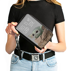 Buckle-Down Women's PU Zip Around Wallet Rectangle-Star Wars The Child, 7.5"x4.5"