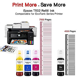 Seogol Compatible Epson T502 502 Refill Ink Bottle Kit for Epson EcoTank ET-2700 ET-2750 ET-2760 ET-3700 ET-3710 ET-3750 ET-3760 ET-4760 ET15000 ST-2000 ST-3000 ST4000